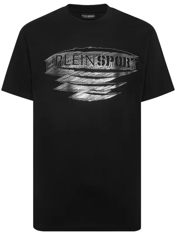 PLEIN SPORT Logo-print Cotton T-shirt - Black