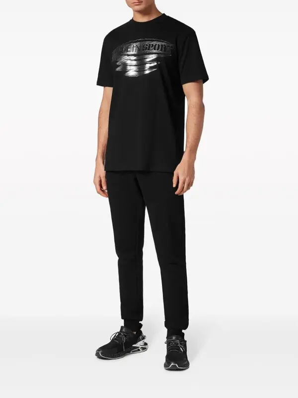 PLEIN SPORT Logo-print Cotton T-shirt - Black