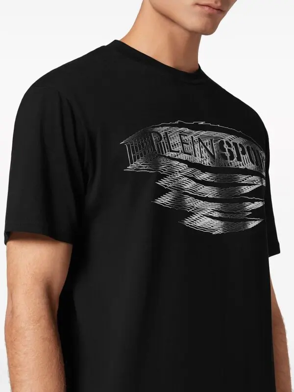 PLEIN SPORT Logo-print Cotton T-shirt - Black