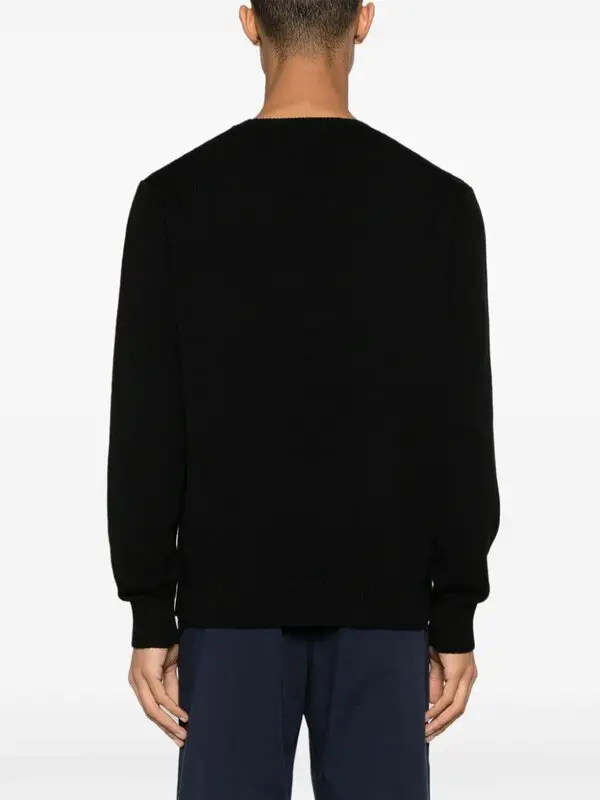 Palm Angels Logo Embroidered Cotton Jumper - Black
