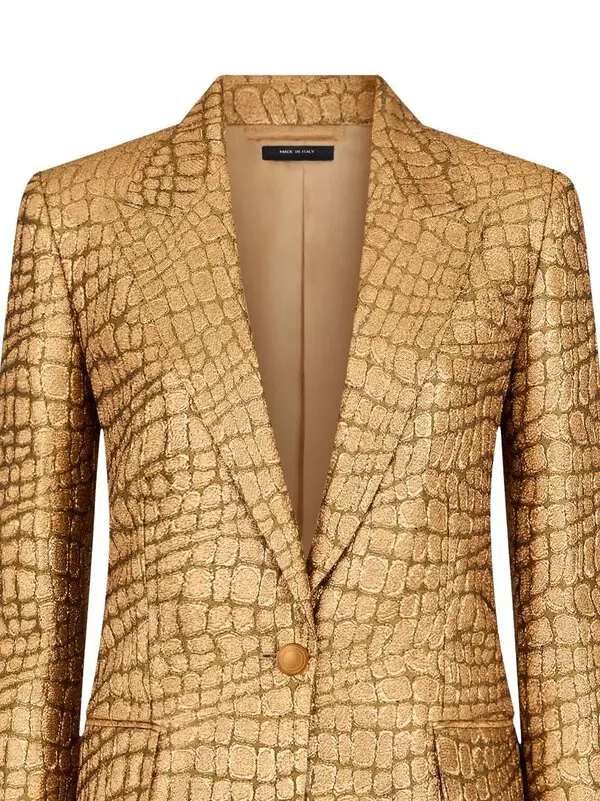 TOM FORD Wallis Croc-jacquard Blazer - Gold