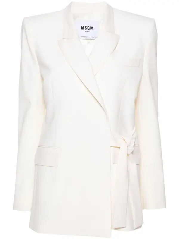 MSGM Virgin Wool Blend Blazer - Neutrals