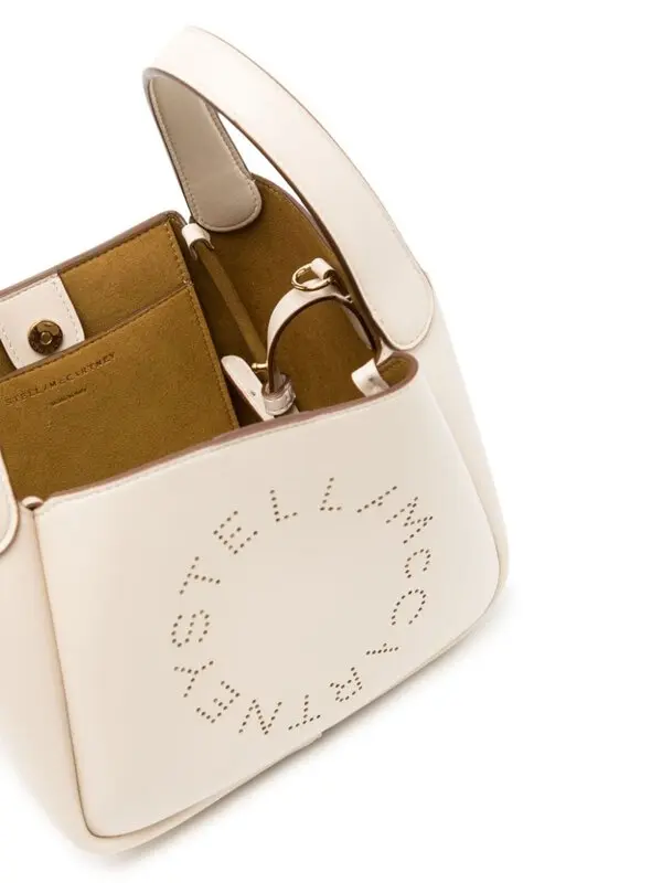 Stella McCartney Perforated Logo Tote - Neutrals