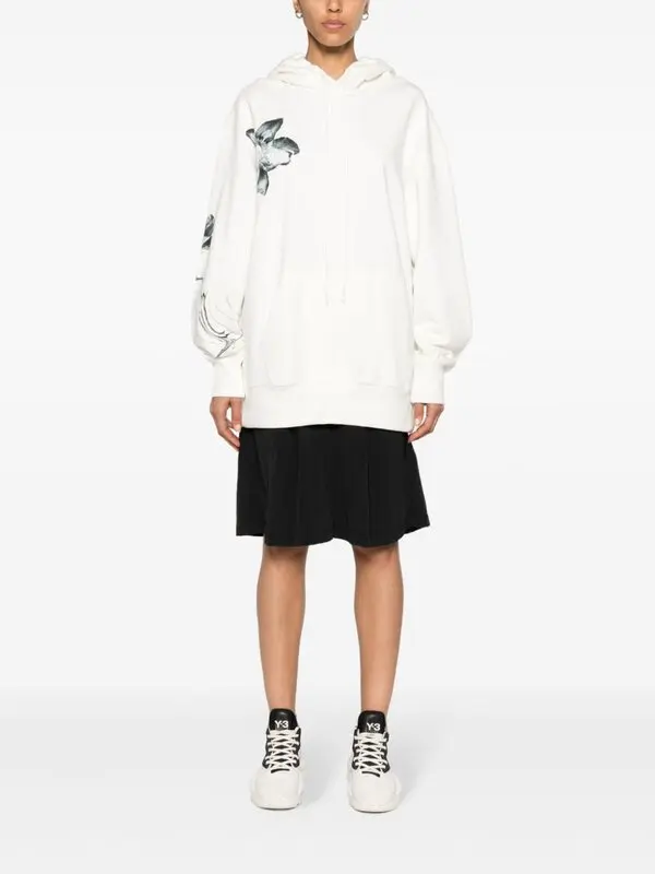 Y3 Floral-print Jersey Hoodie
