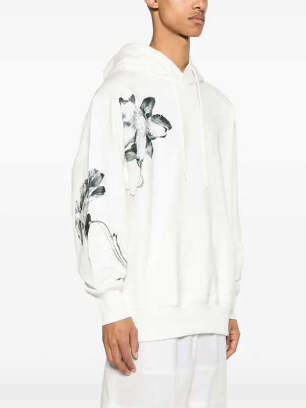 Y3 Floral-print Jersey Hoodie