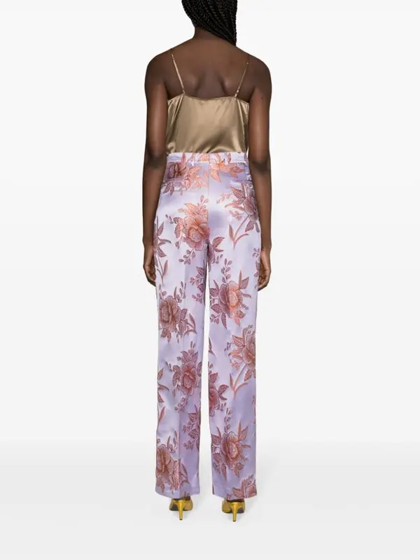 Etro Floral-jacquard Satin Trousers