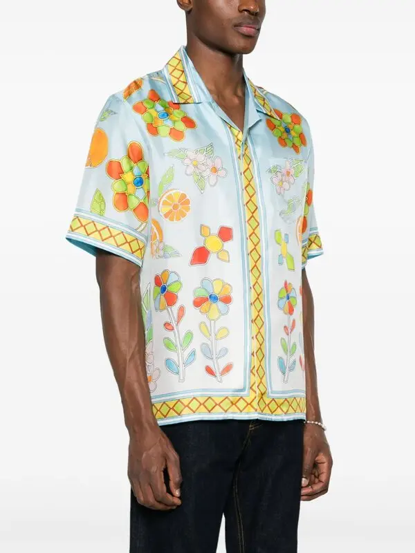 Casablanca Yoruba Flowers Silk Shirt