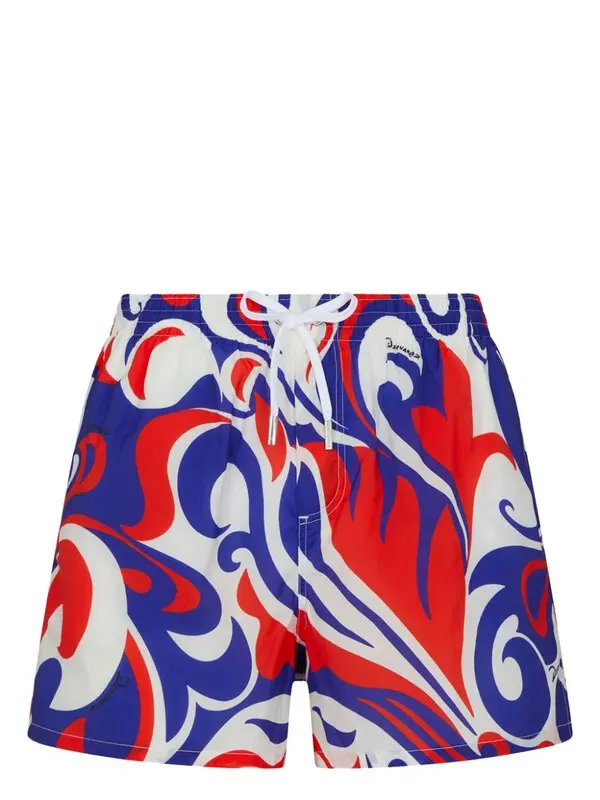 Dsquared2 Graphic-print Swim Shorts - Blue