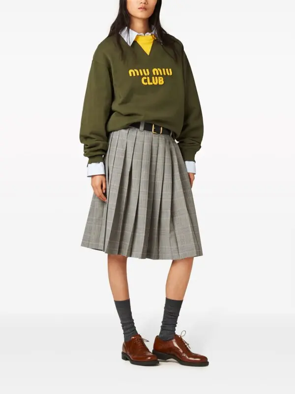 Miu Miu Tops Sweatshirt W Logo - Green | Editorialist