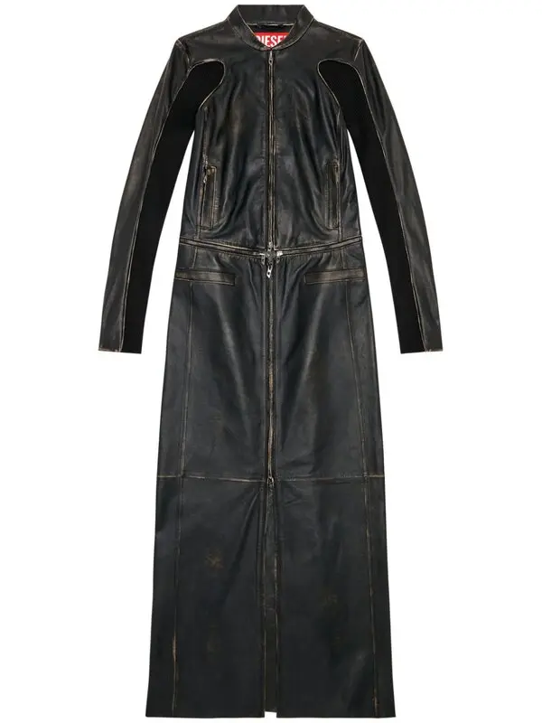 DIESEL® L-tot Leather Maxi Dress
