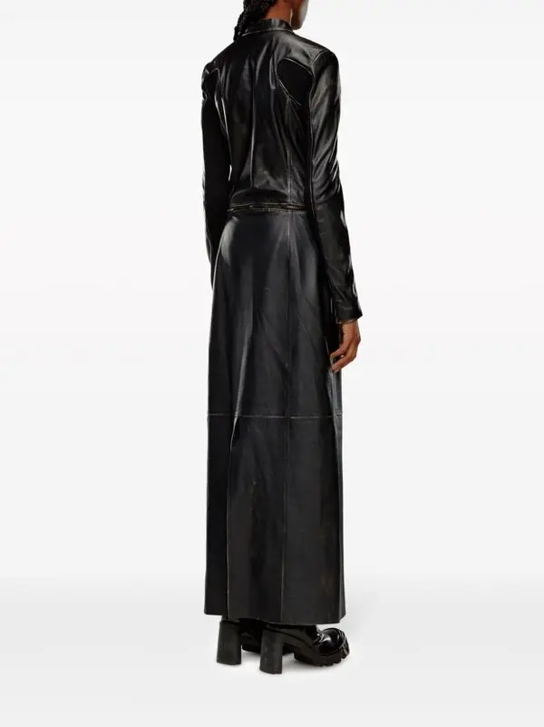 DIESEL® L-tot Leather Maxi Dress