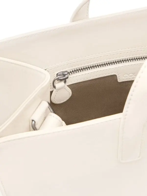 COURREGES Heritage Leather Tote Bag - Neutrals