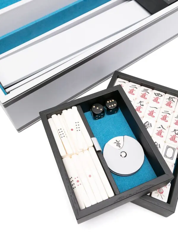 Versace Barocco-Print Mahjong Set In Grey - 23% Off | Editorialist