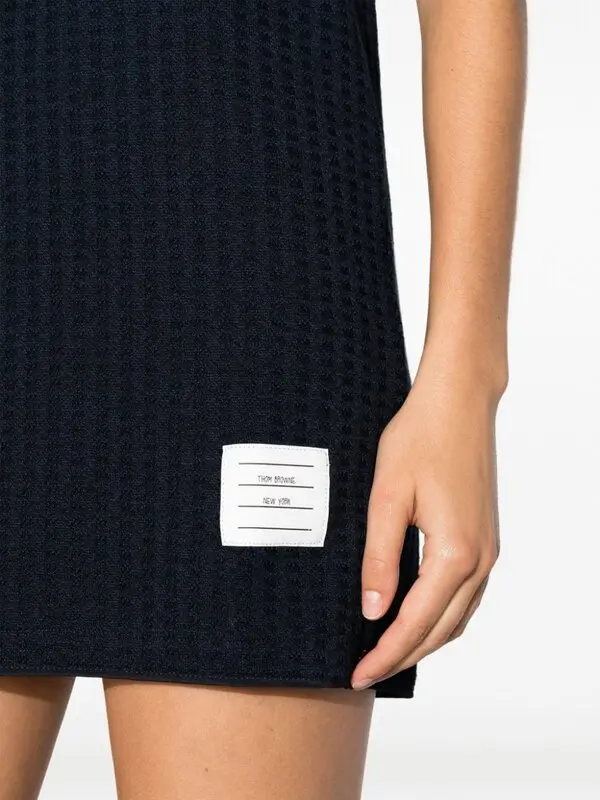 Thom Browne Checked Jacquard Polo Mini Dress
