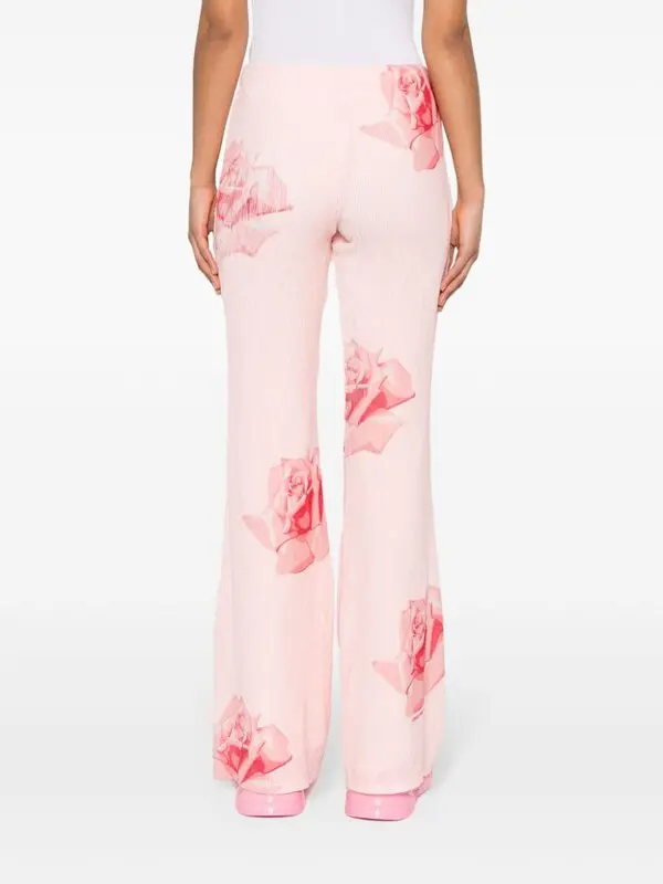 Kenzo Rose-print Flared Trousers