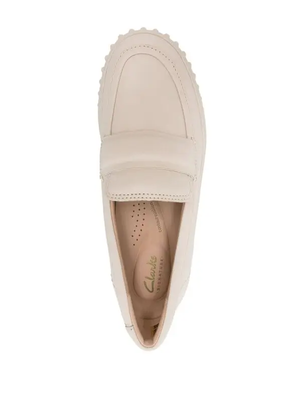Clarks Mayhill Cove Leather Loafers - Neutrals