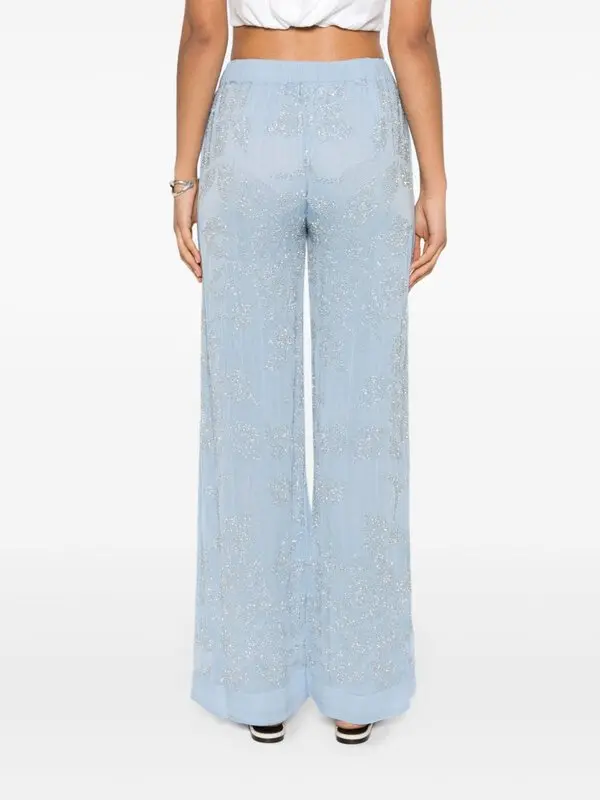 P.a.r.o.s.h Rilda Beaded Wide-leg Trousers