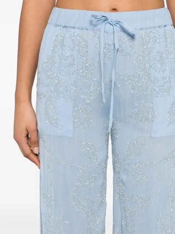 P.a.r.o.s.h Rilda Beaded Wide-leg Trousers