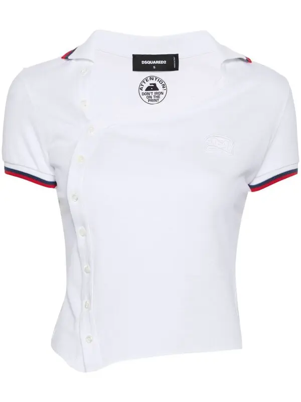 Dsquared2 Logo-patch Asymmetric Polo Shirt