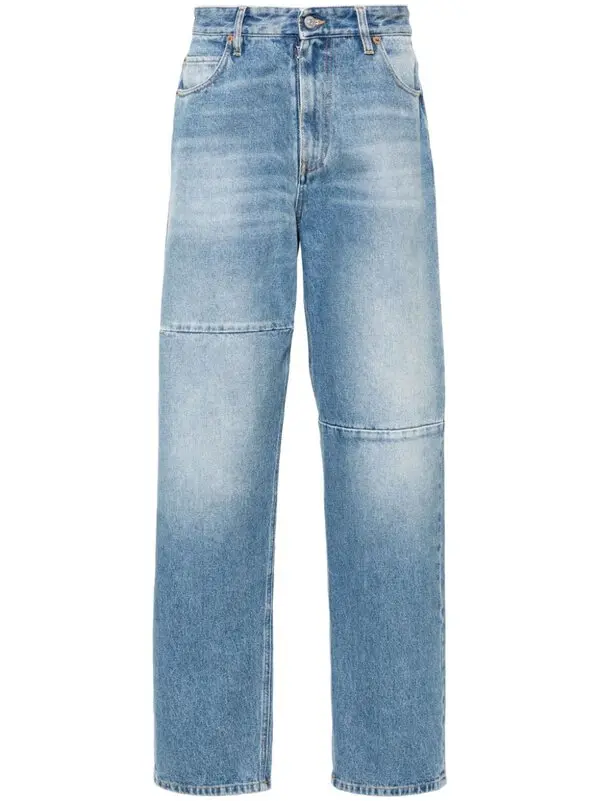 MAISON MARGIELA Panelled Tapered-leg Jeans - Blue