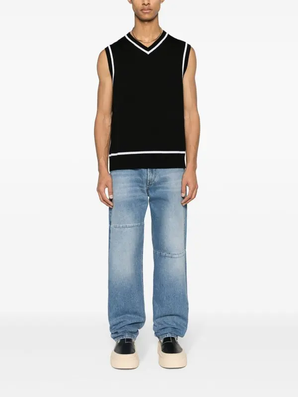 MAISON MARGIELA Panelled Tapered-leg Jeans - Blue