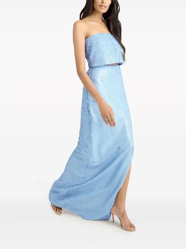 cinq a sept blue sequin dress à Jupiter Sequinned Column Skirt - up halter straps for