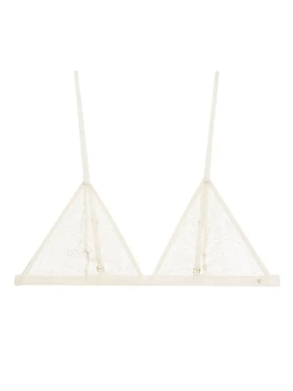 ANINE BING Eileen Lace Triangle Bra - White
