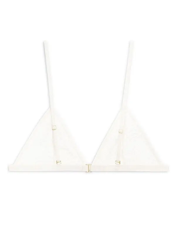 ANINE BING Eileen Lace Triangle Bra - White
