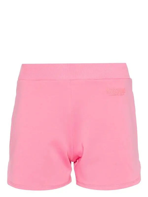 Moschino Logo-appliqué Jersey Mini Shorts - Pink