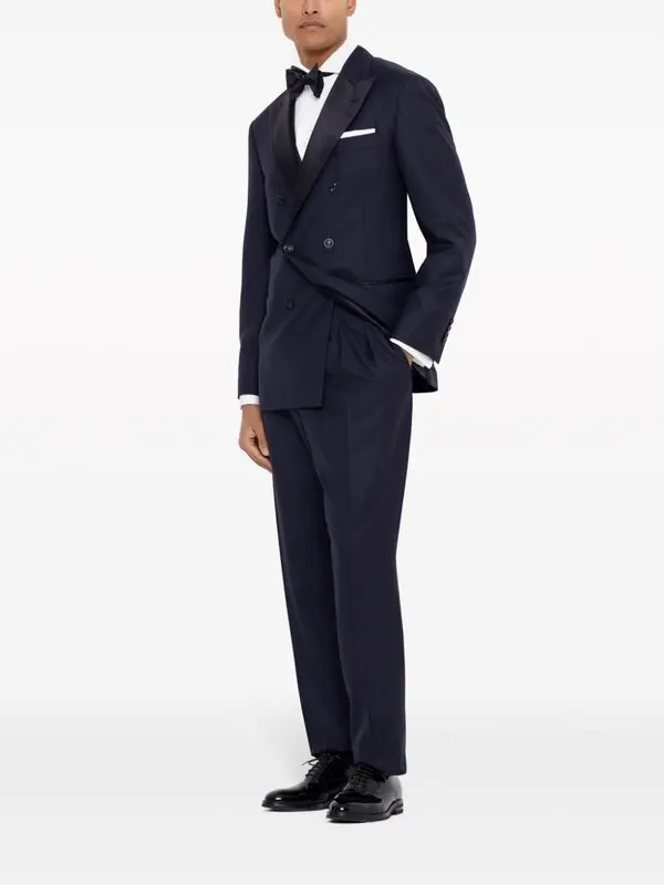 Brunello Cucinelli Double-breasted Wool Suit - Blue
