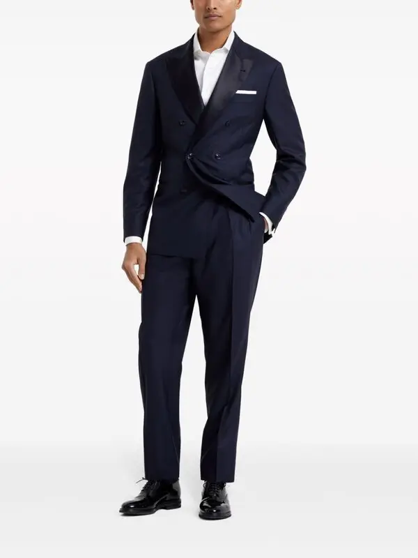 Brunello Cucinelli Double-breasted Wool Suit - Blue