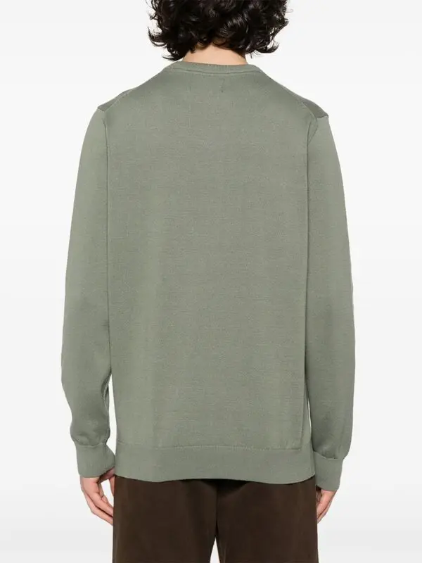 Barbour Logo-embroidered Cotton Crew Neck Sweater - Green