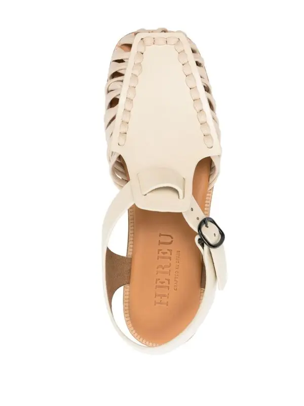 Hereu Alaro Caged Leather Sandals - Neutrals