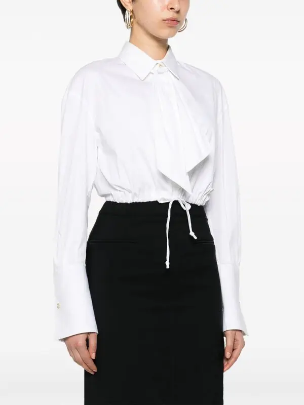 GENNY Logo-plaque Cropped Shirt