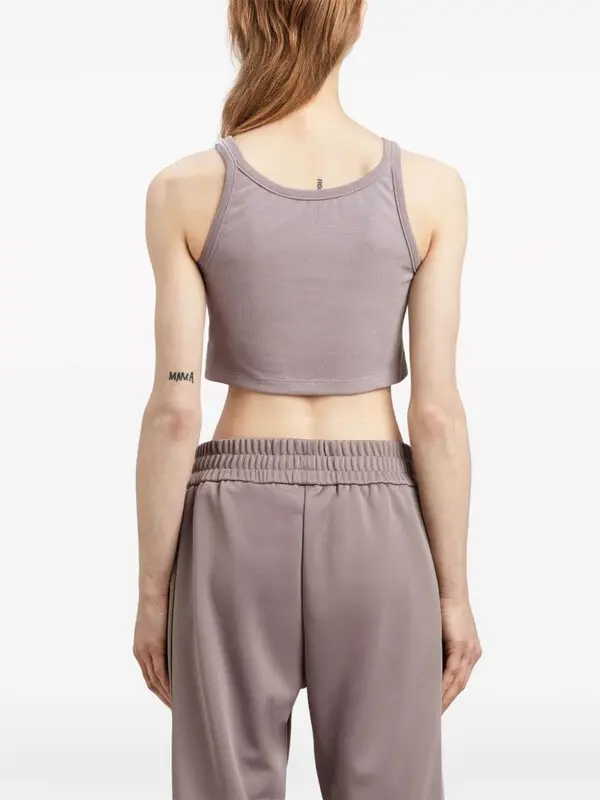 Palm Angels Logo-print Cropped Tank Top - Purple