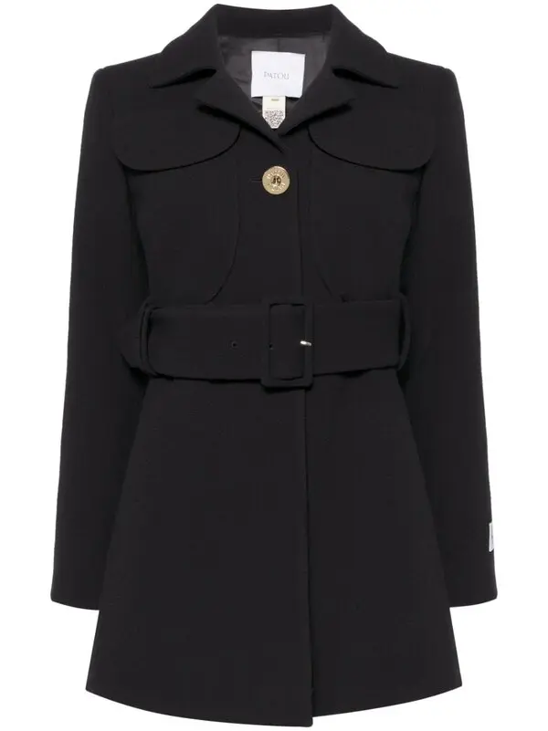 Patou Belted Virgin Wool Coat