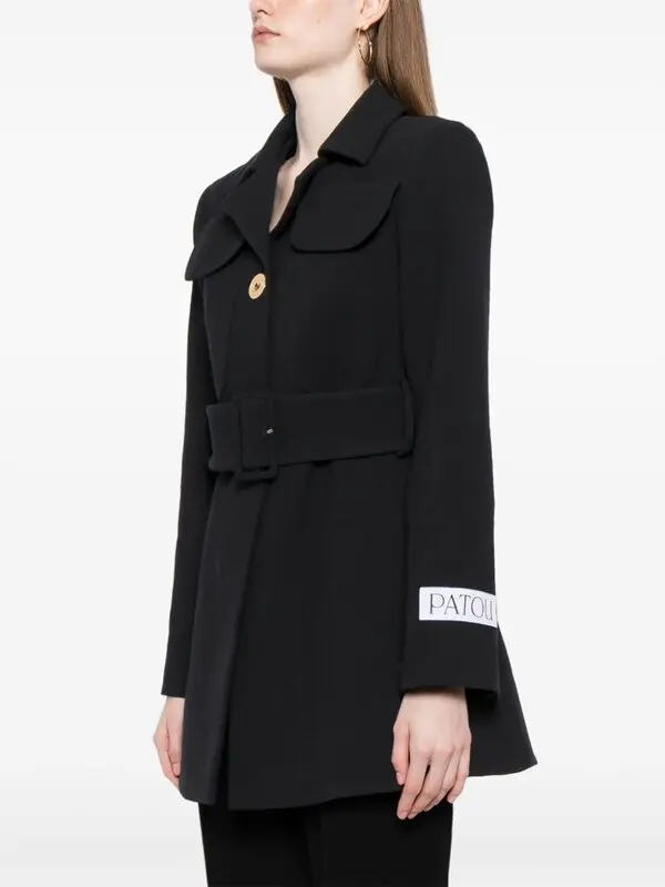 Patou Belted Virgin Wool Coat