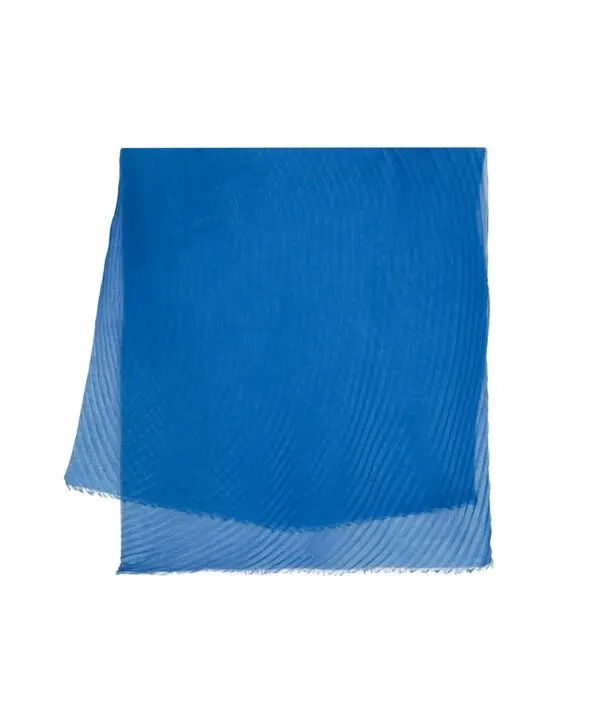 Issey Miyake Feather Pleated Scarf - Blue