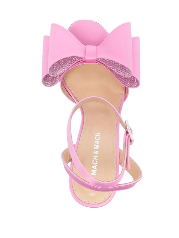 Mach & Mach 95mm Bow-satin Sandals