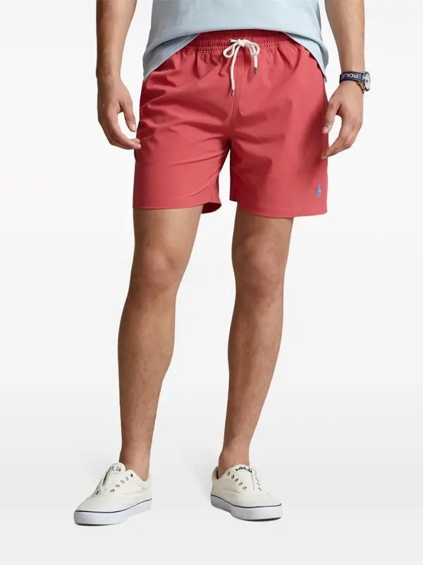 Polo Ralph Lauren Recycled Polyester Swim Shorts With Signature Pony Motif - Red