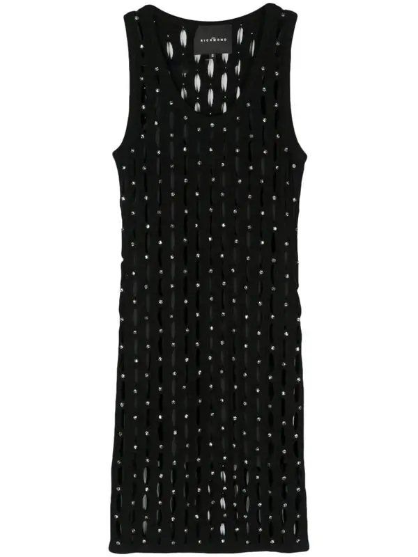 John Richmond Crystal-embellished Knit Dress