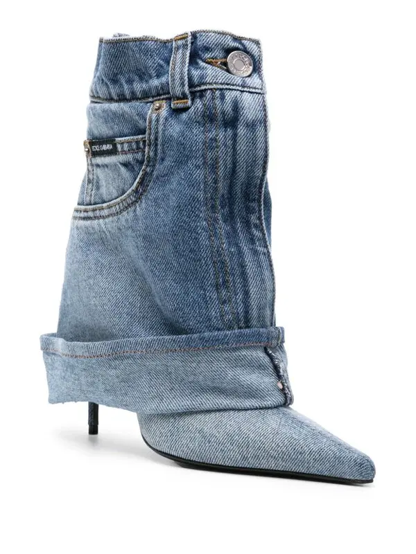Dolce & Gabbana 105mm Denim Ankle Boots