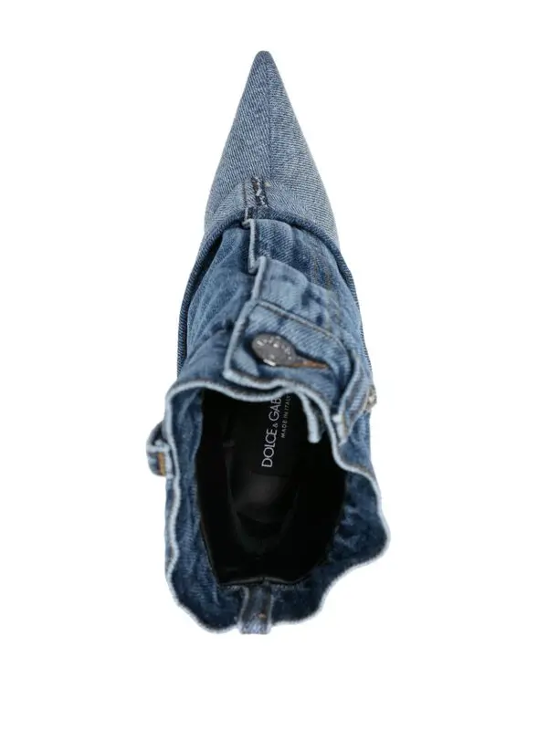 Dolce & Gabbana 105mm Denim Ankle Boots