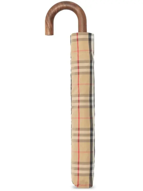 Burberry Vintage Check-print Folding Umbrella - Neutrals