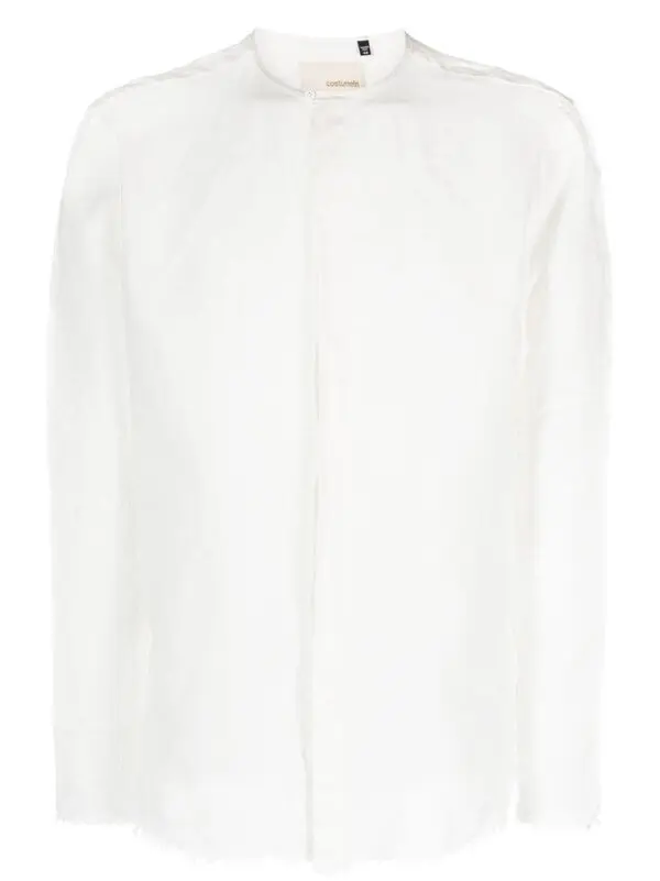 COSTUMEIN Frayed-detail Linen Shirt - White