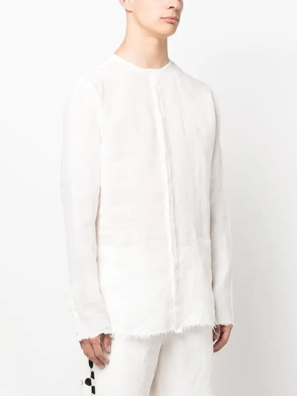 COSTUMEIN Frayed-detail Linen Shirt - White