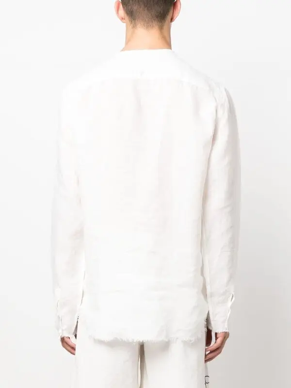COSTUMEIN Frayed-detail Linen Shirt - White