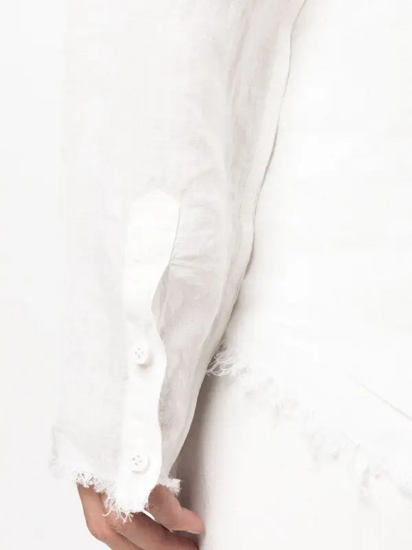 COSTUMEIN Frayed-detail Linen Shirt - White