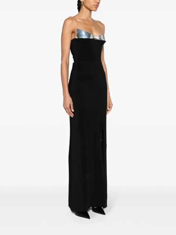 MUGLER Structured Strapless Maxi Dress