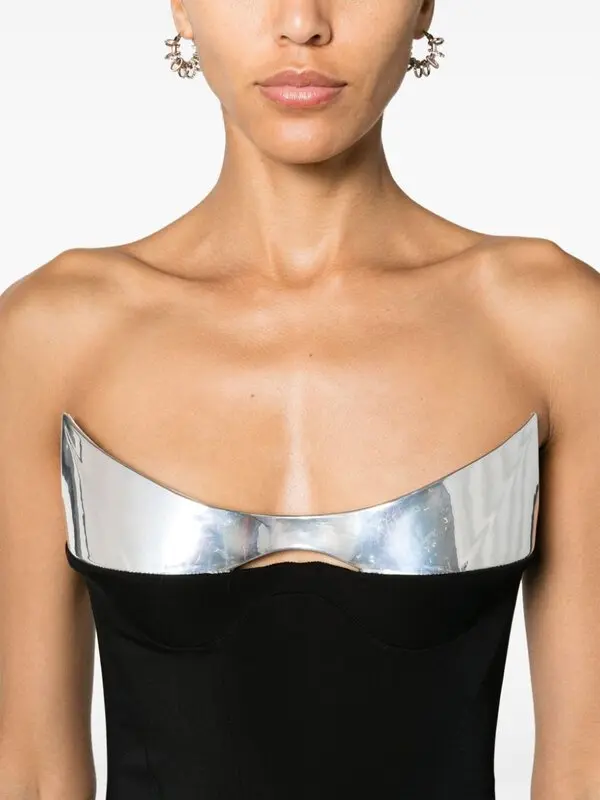 MUGLER Structured Strapless Maxi Dress